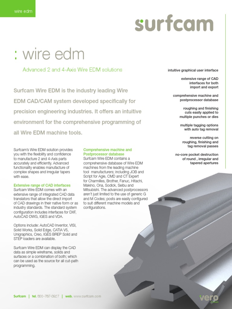Advanced Wire EDM Solutions in Surfcam | PDF | Computer Aided Design | Machining