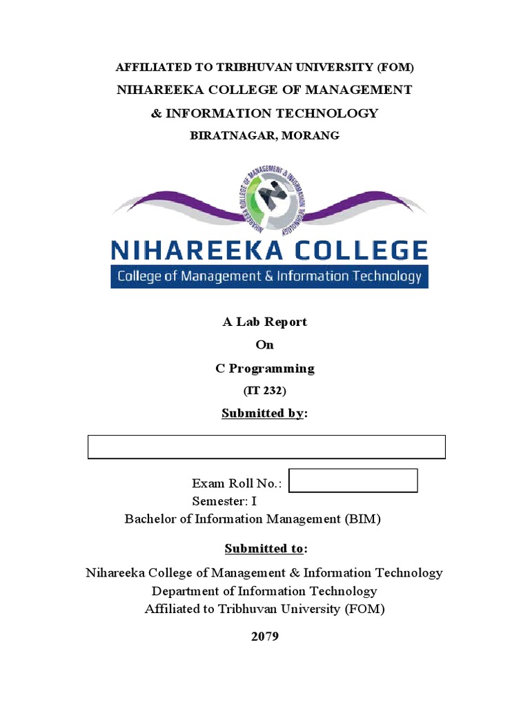 C Programming Lab Cover Page | PDF C Programming Lab Cover Page | PDF