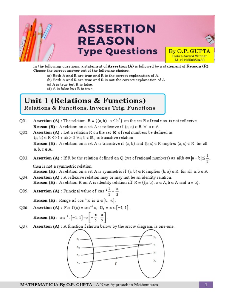 Arq-Xii-O.p. Gupta | PDF | Matrix (Mathematics) | Function (Mathematics)