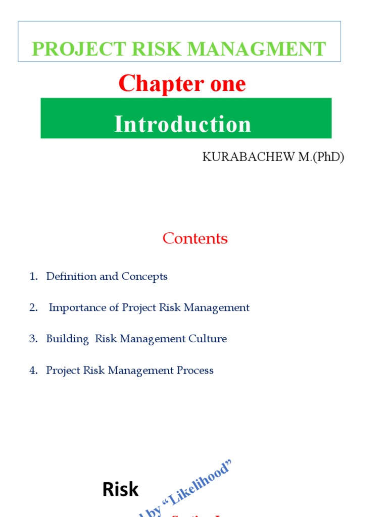 Chapter 1 | PDF | Risk | Risk Management