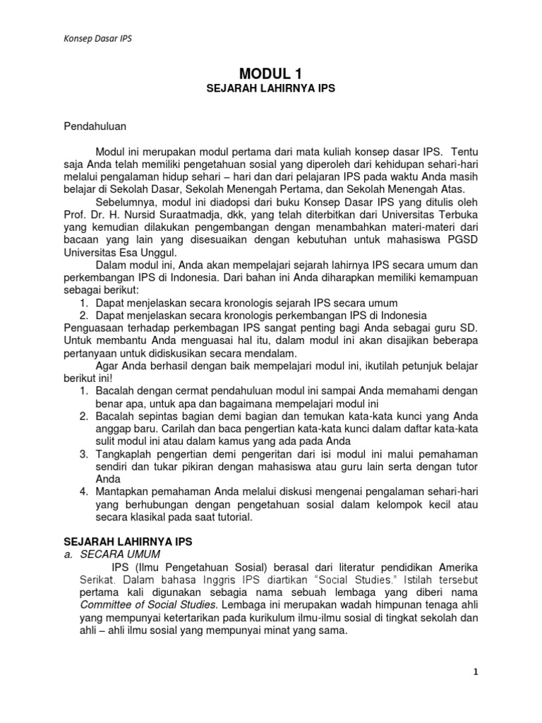 Sejarah dan Perkembangan IPS di Indonesia | PDF | Sains & Matematika | Sejarah