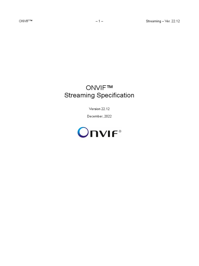 ONVIF Streaming Spec | Download Free PDF | Transmission Control Protocol | Streaming Media
