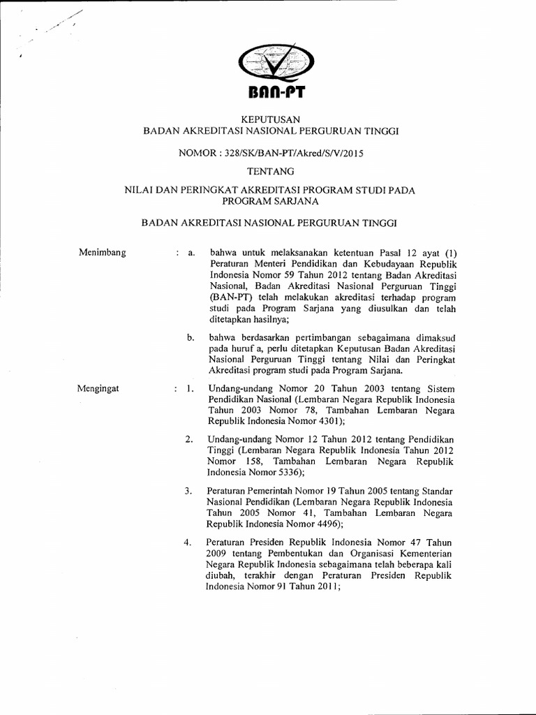 328 SK Ban-Pt Akred S V 2015 Ban Pt-Sarjana-Pwk | PDF