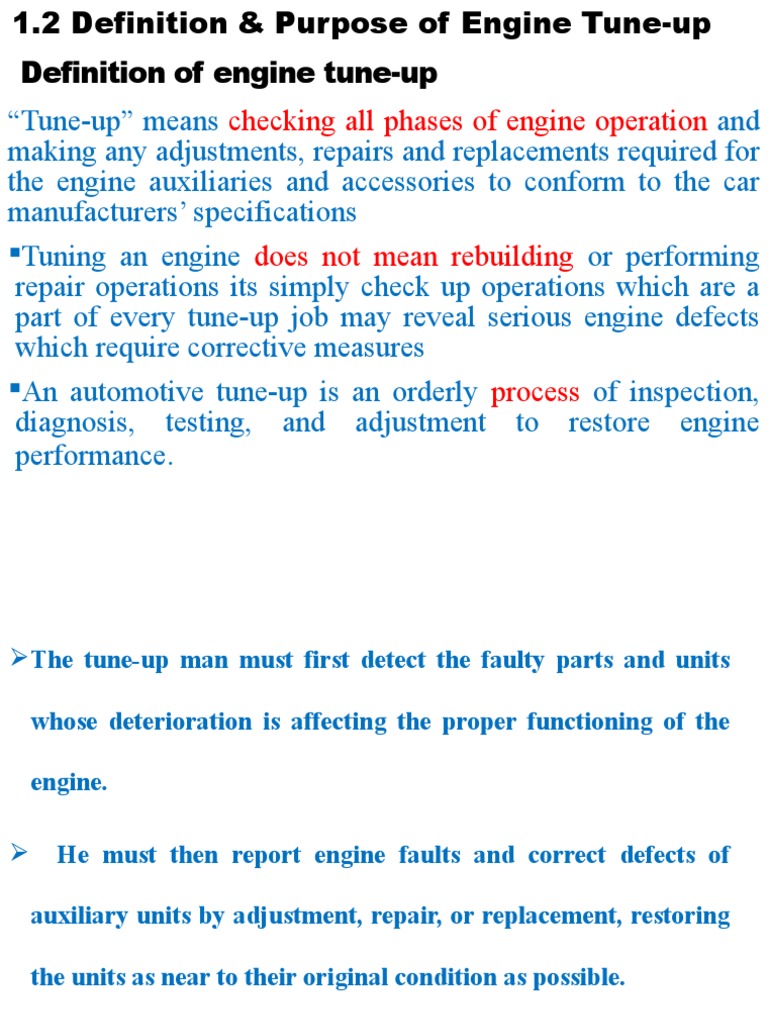 A Comprehensive Guide to Engine Tune-Ups: Definitions, Procedures, Classifications, and ...