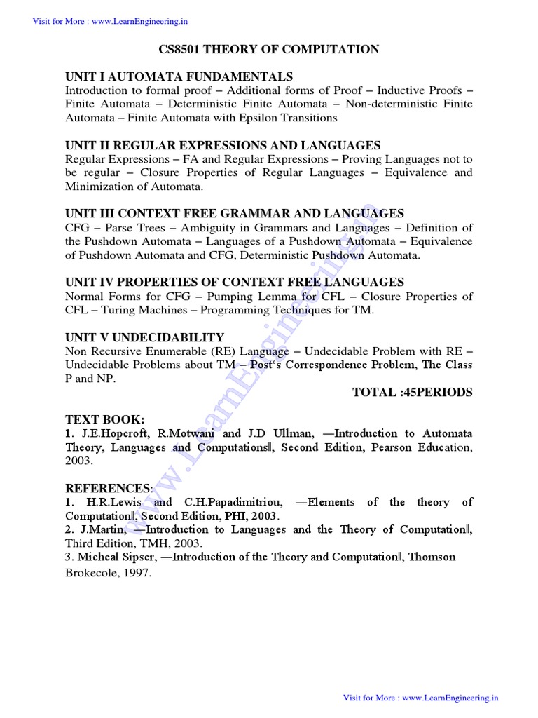 Cs8501 Theory Of Computation By Learnengineering In Pdf Parsing Computational