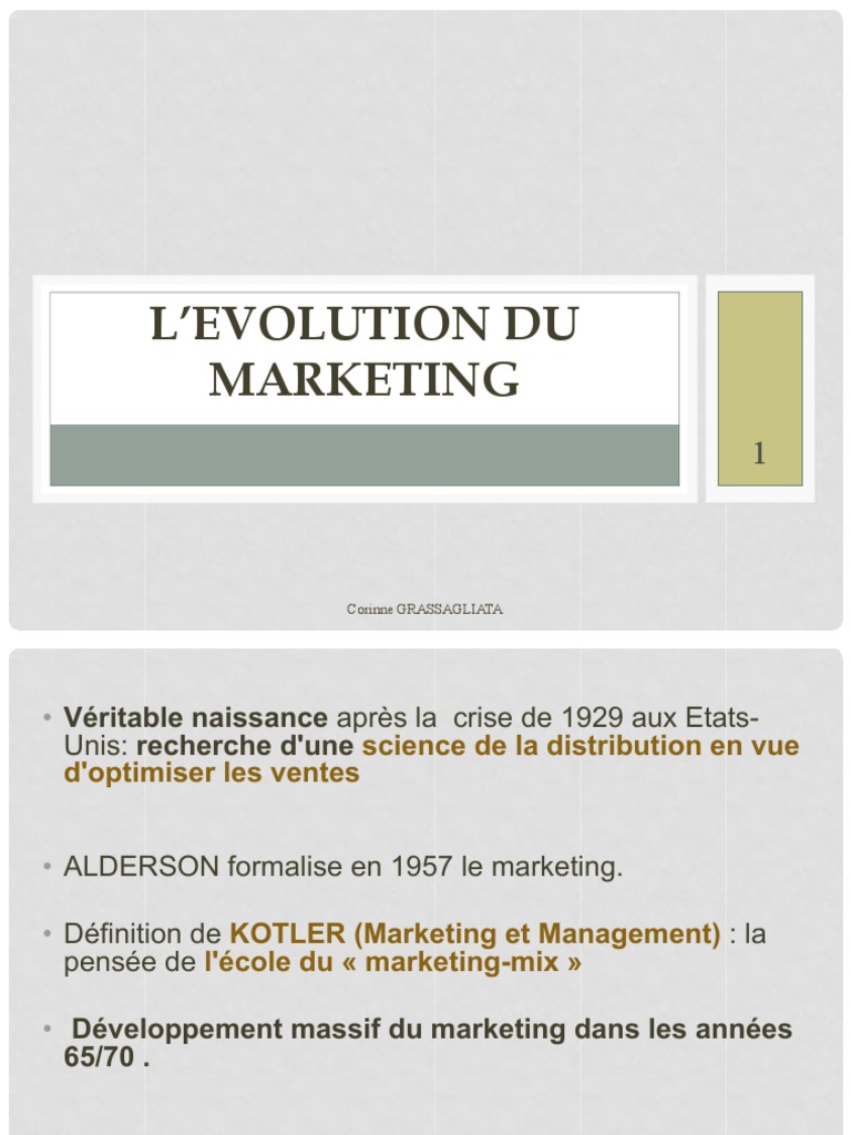 3.L'Évolution Du Marketing | PDF | Commercialisation | Consommateurs