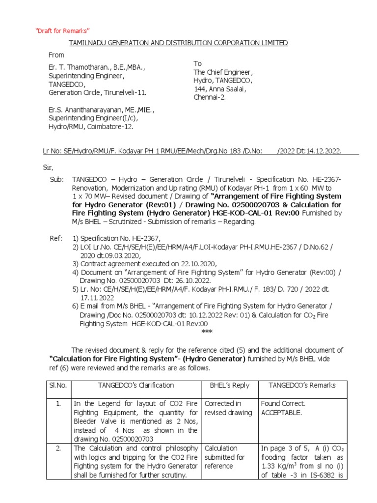 F 183 Arrangement of Fire Fighting System-Hydro Generator - Rev 01 ...