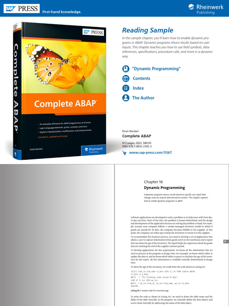 Reading Sample Sap Press Complete Abap | PDF | Variable (Computer ...