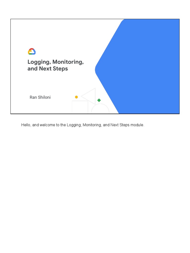 Module 7 Logging Monitoring And Next Steps Pdf Cloud Computing Load Balancing Computing