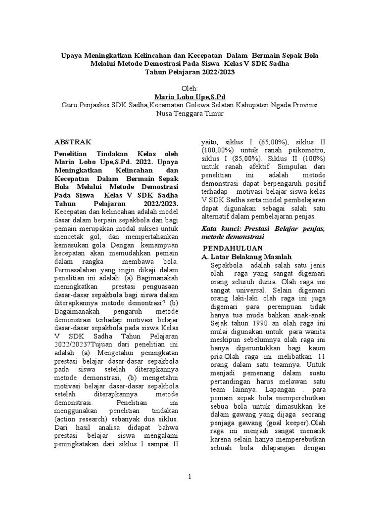 Jurnal PTK-Maria Lobo Upe | PDF