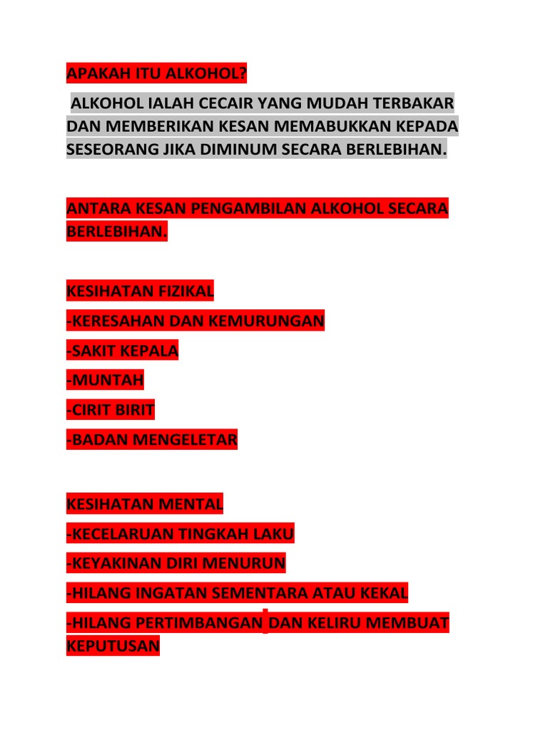 Apakah Itu Alkhohol | PDF