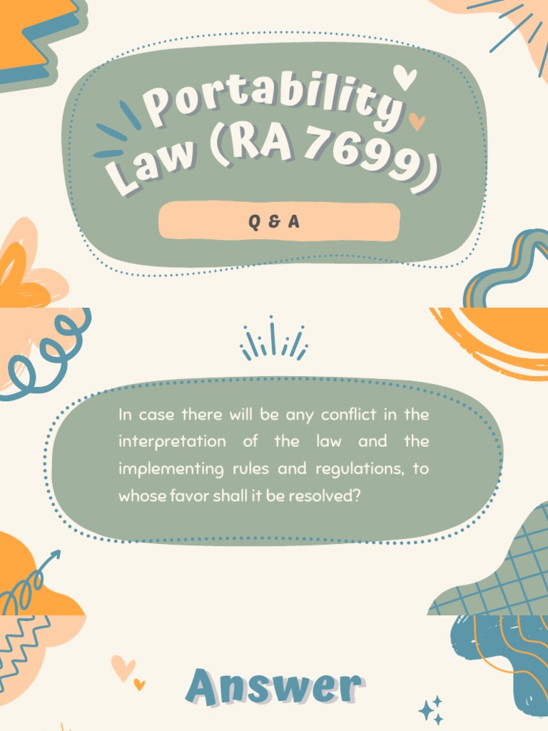 Portability Law Q and A | PDF | Employment | Social Security (United ... Portability Law Q and A | PDF | Employment | Social Security (United ...