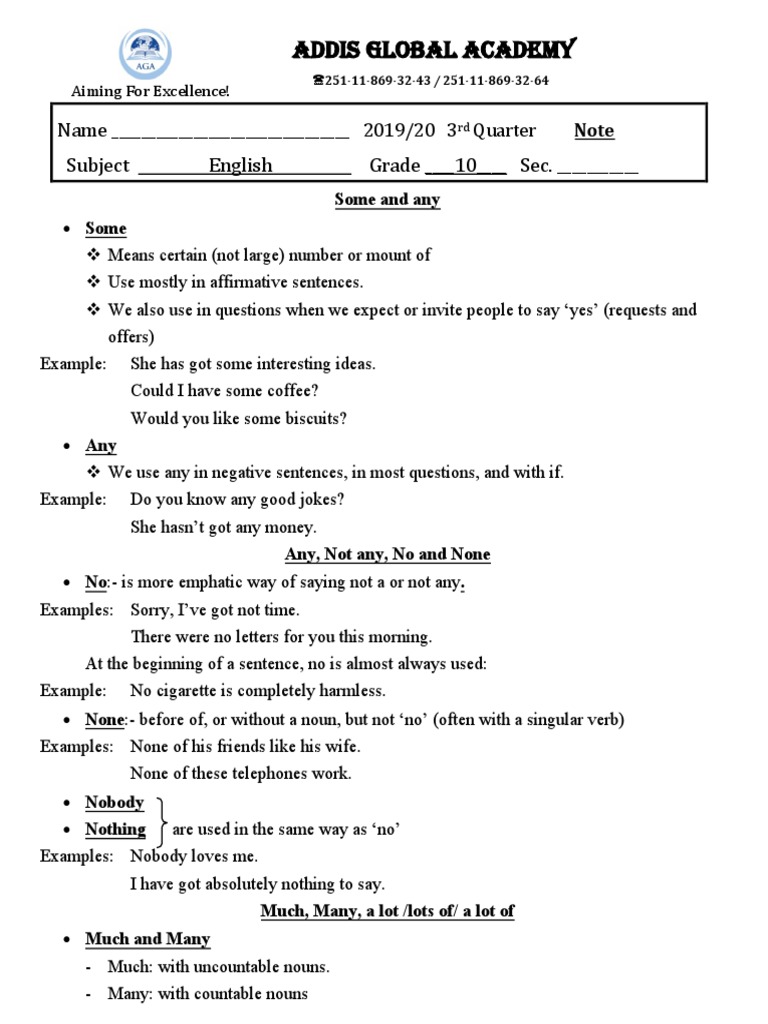 3rd Quarter English Note Grade 10 | PDF | Grammatical Number | Grammar