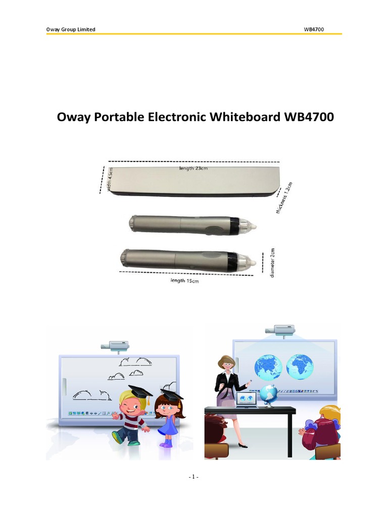 Oway Portable Electronic Whiteboard WB4700 | PDF