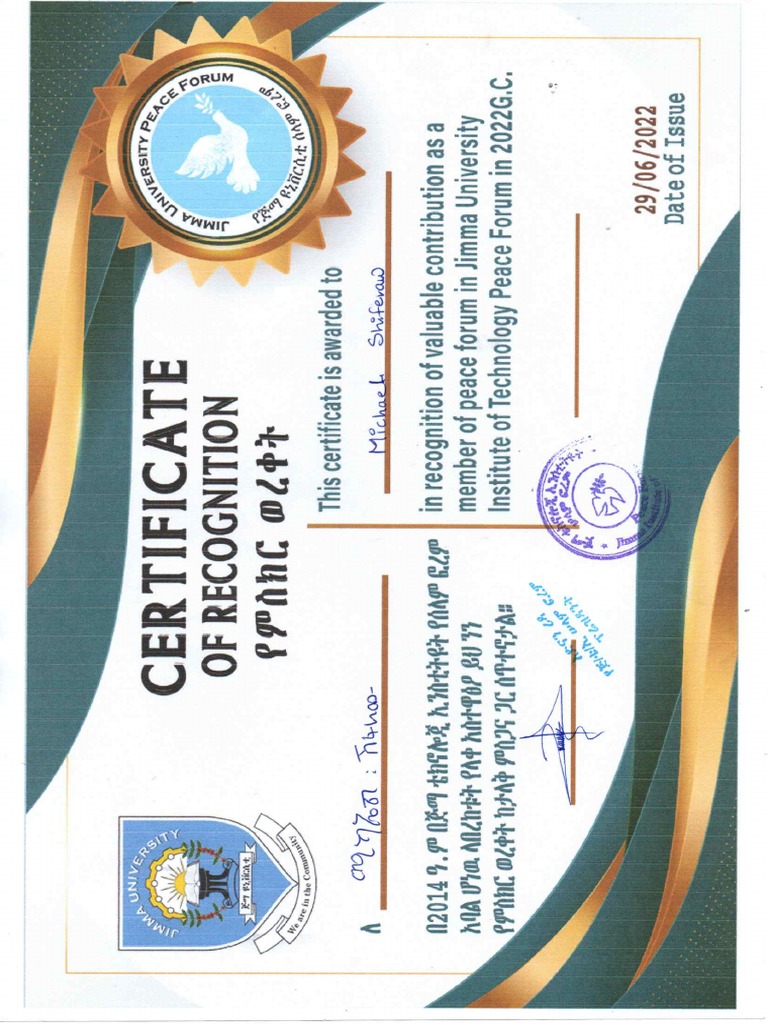 Peace Forum Certification | PDF