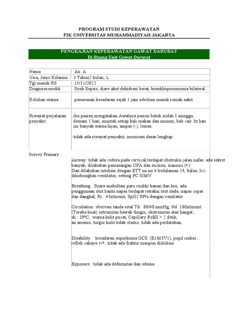Retraksi Otot Dada pada Anak Gawat Darurat | PDF