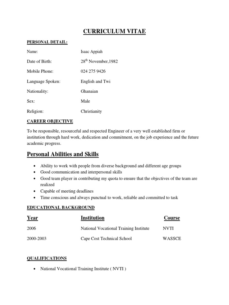 Isaac Appiah CV Ok | PDF
