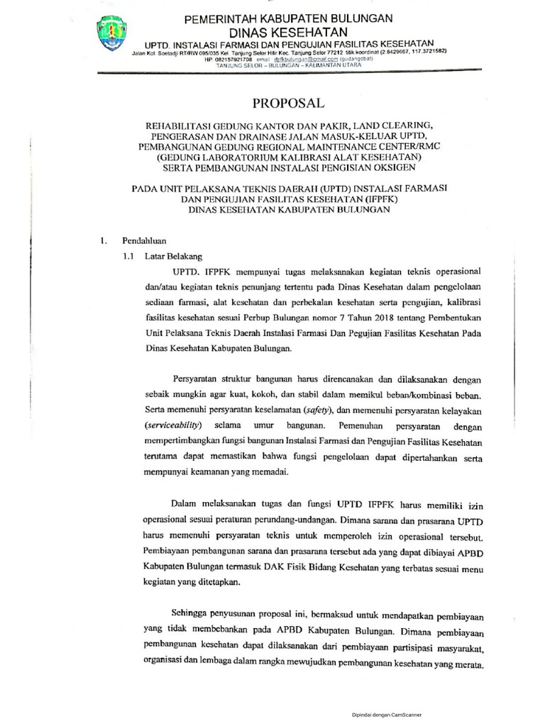 Proposal Gedung Kantor Dan Pakir Uptd | PDF