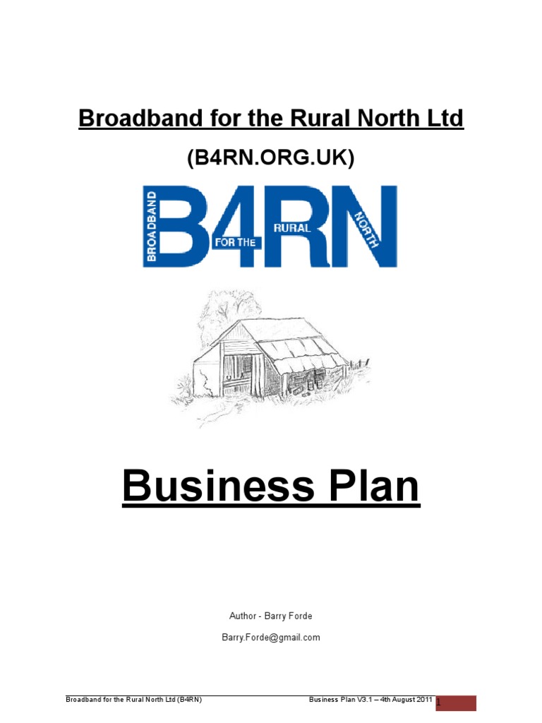 B4RN Business Plan v4.1 | PDF | Fiber To The X | Internet Access