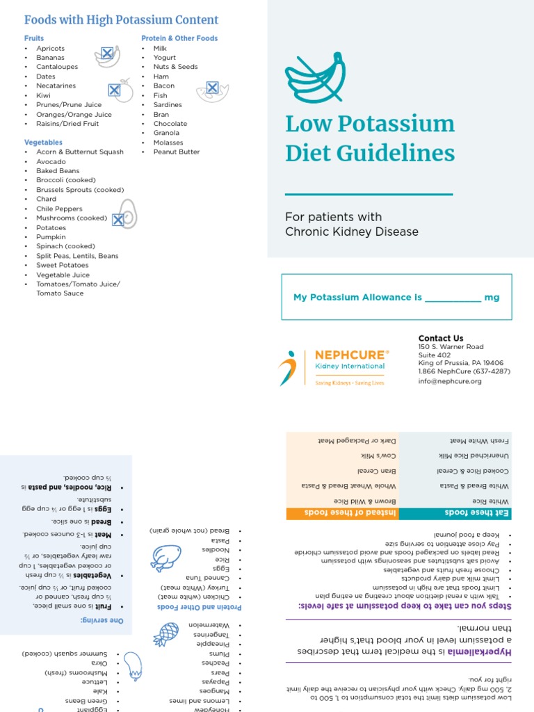 Low Potassium Diet Guidelines | PDF | Foods | Vegetables