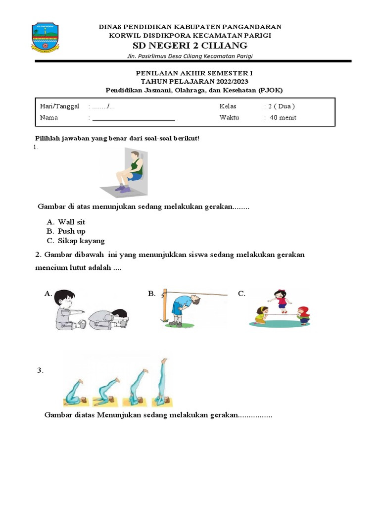 Soal Pas Pjok Kls 2 SM 1 | PDF