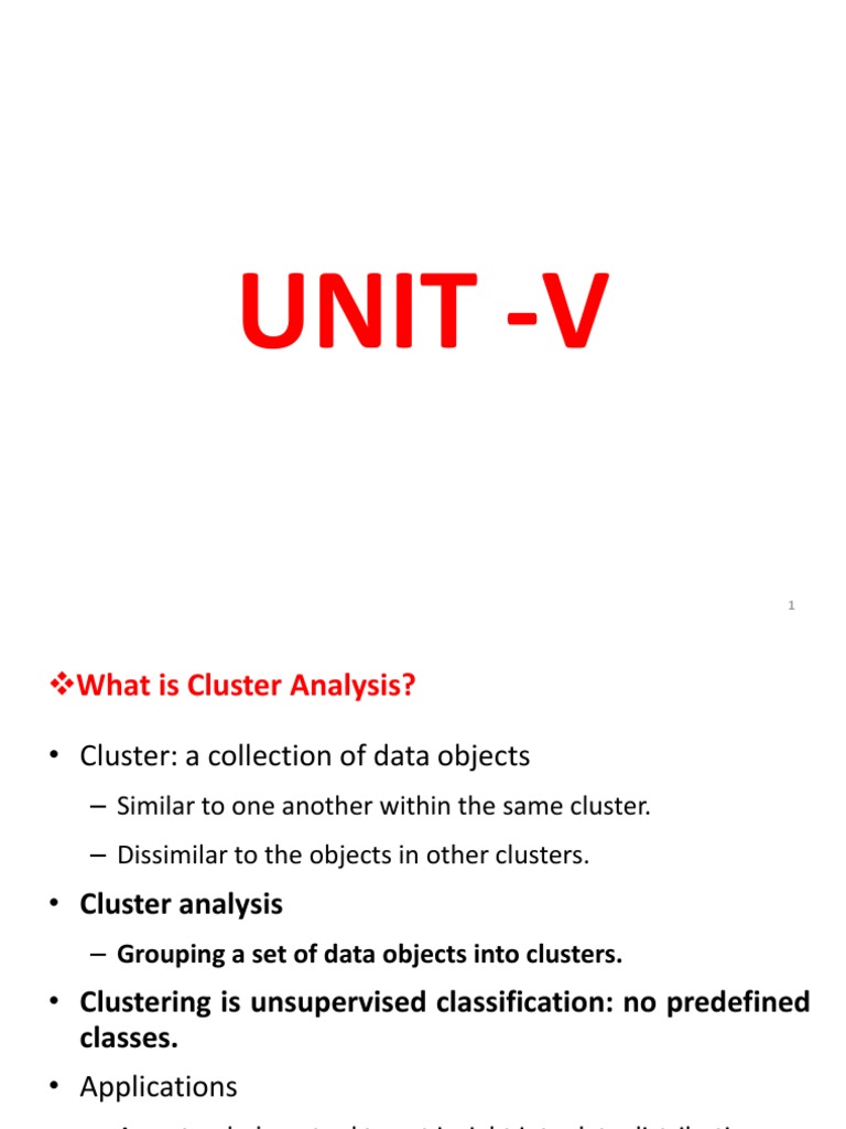 DMW Unit-V | PDF | Cluster Analysis | Machine Learning