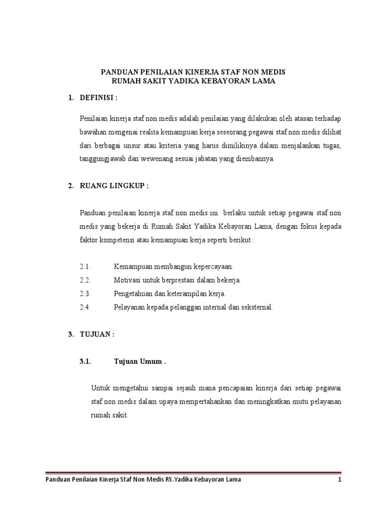 Evaluating Non-Medical Staff Performance | PDF
