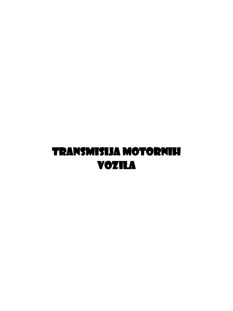 Transmisija Motornih Vozila | PDF