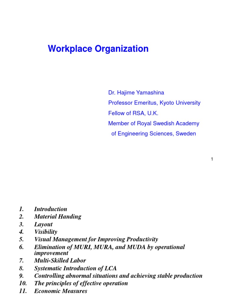 04 Work Place Organization | PDF | Anatomical Terms Of Motion ...