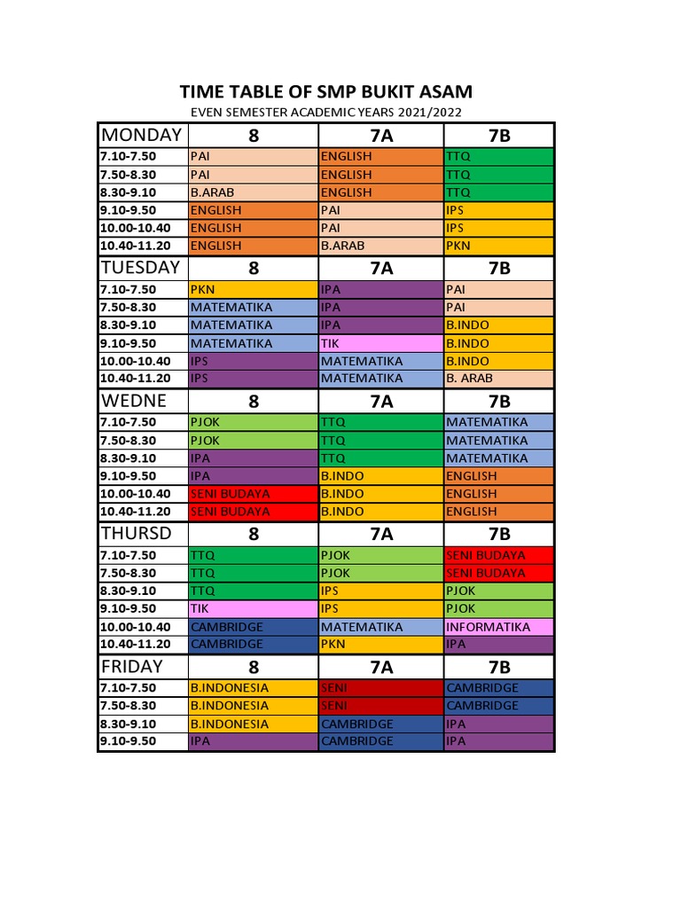 Time Table | PDF