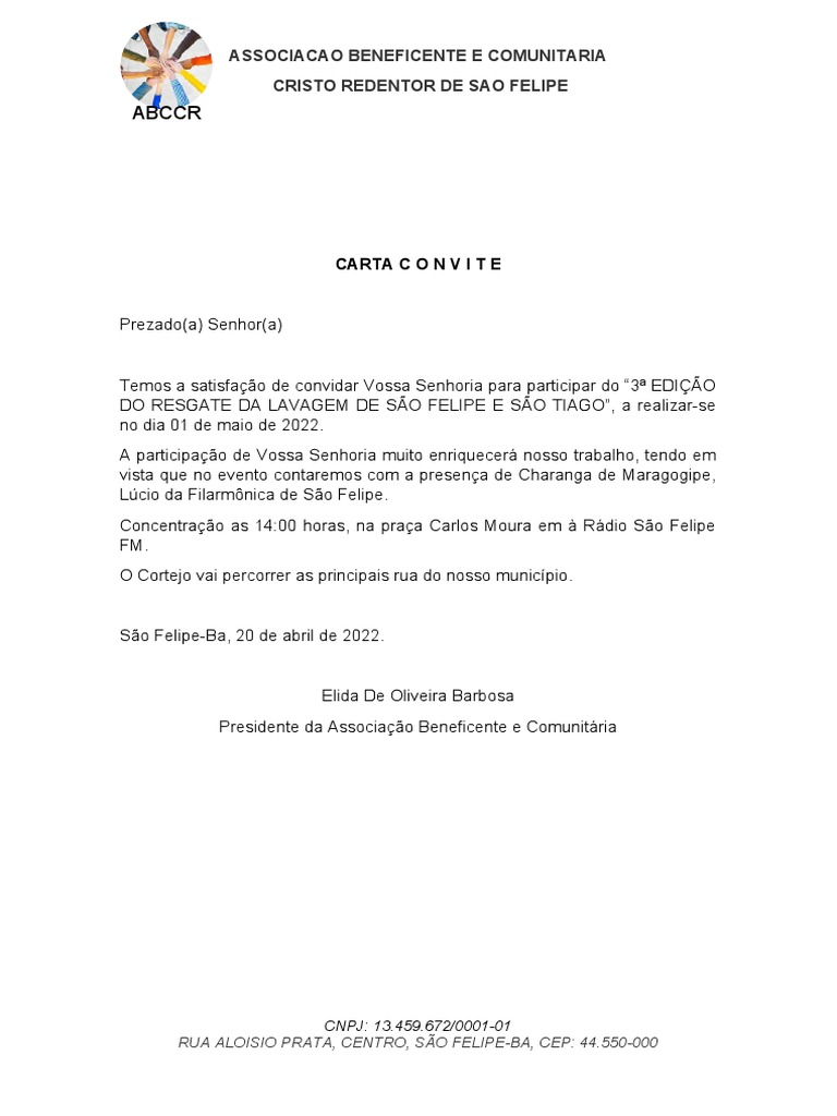 Carta Convite Pdf