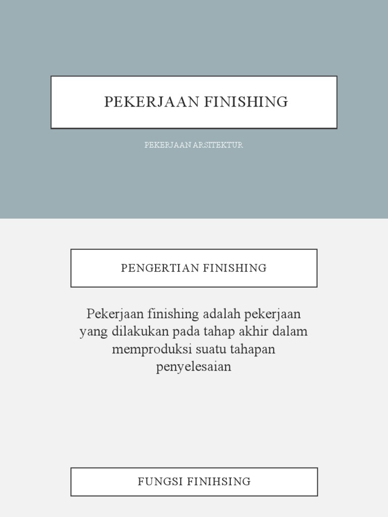 Pekerjaan Finishing | PDF