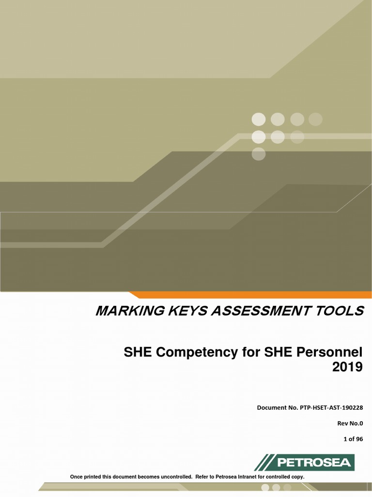 Markingkey Assessment Tools SHE - Competency - Map - All Level | PDF