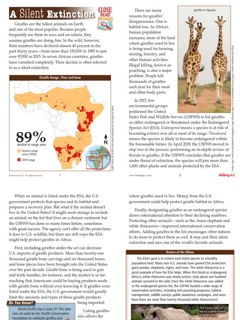 A Silent Extinction Passage | PDF | Endangered Species | Endangered ...