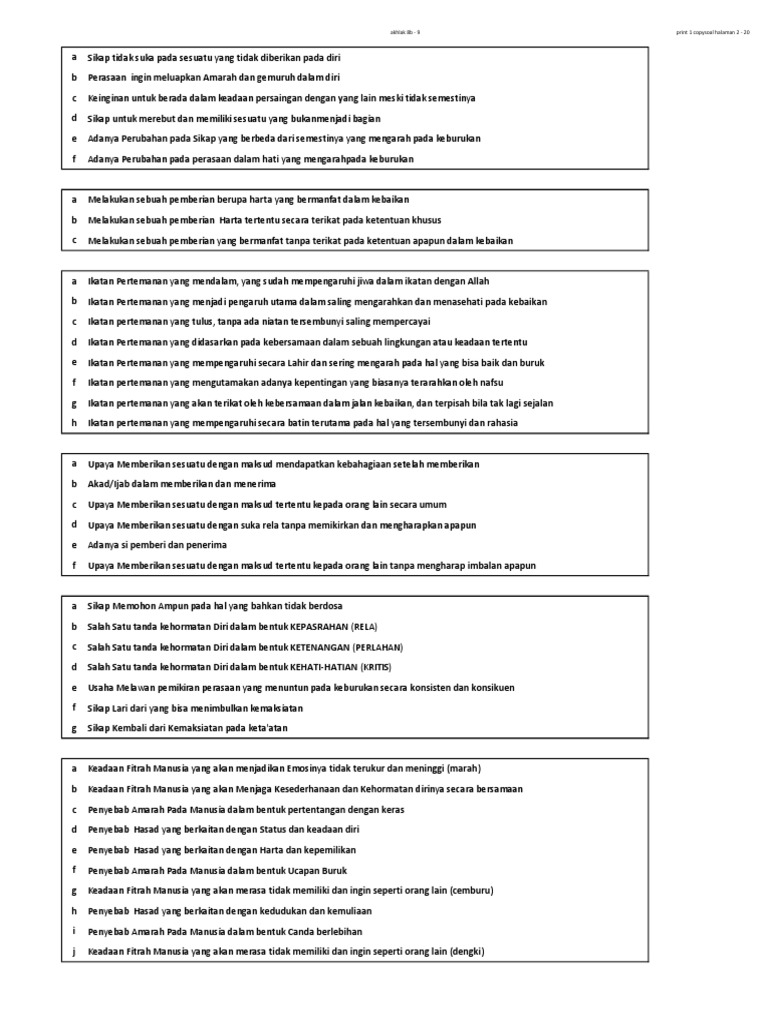 Contoh Soal AKHLAK KELAS 89 | PDF
