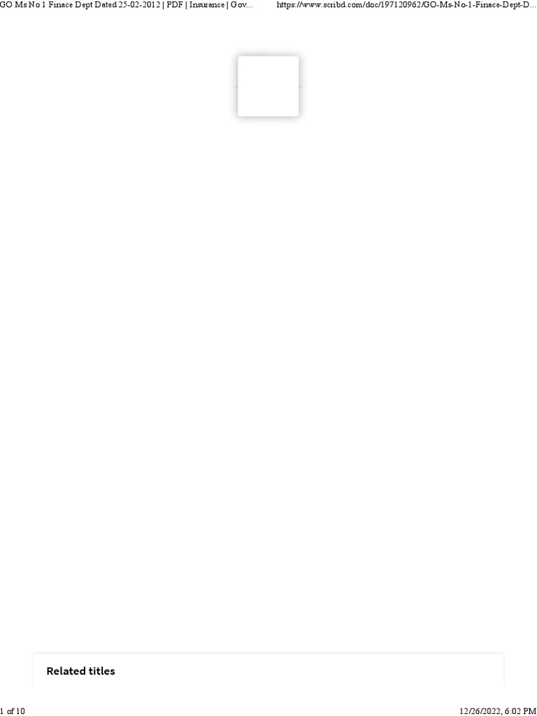 GO Ms No 1 Finace Dept Dated 25-02-2012 PDF Insurance Government | PDF ... GO Ms No 1 Finace Dept Dated 25-02-2012 PDF Insurance Government | PDF ...