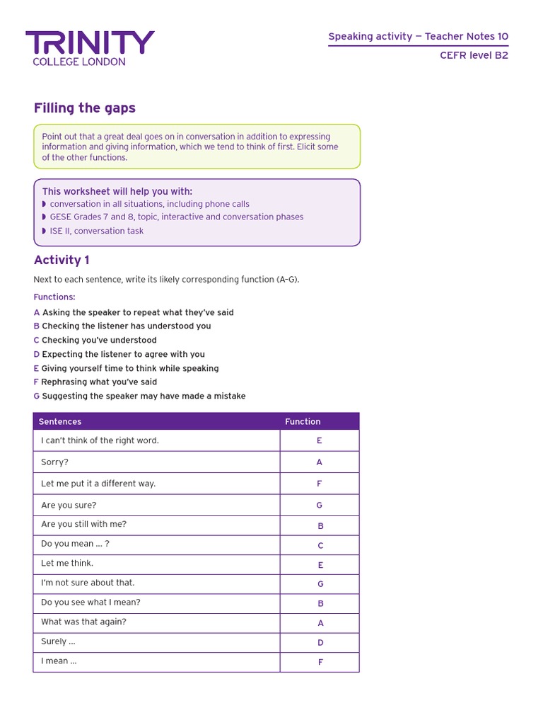 B2 - Speaking Activities - Teachers Notes 10 | PDF | Cognition ...