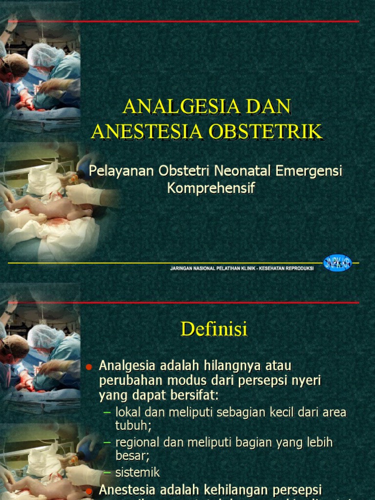 05A Analgesia Dan Anestesia Obstetrik-SR | PDF