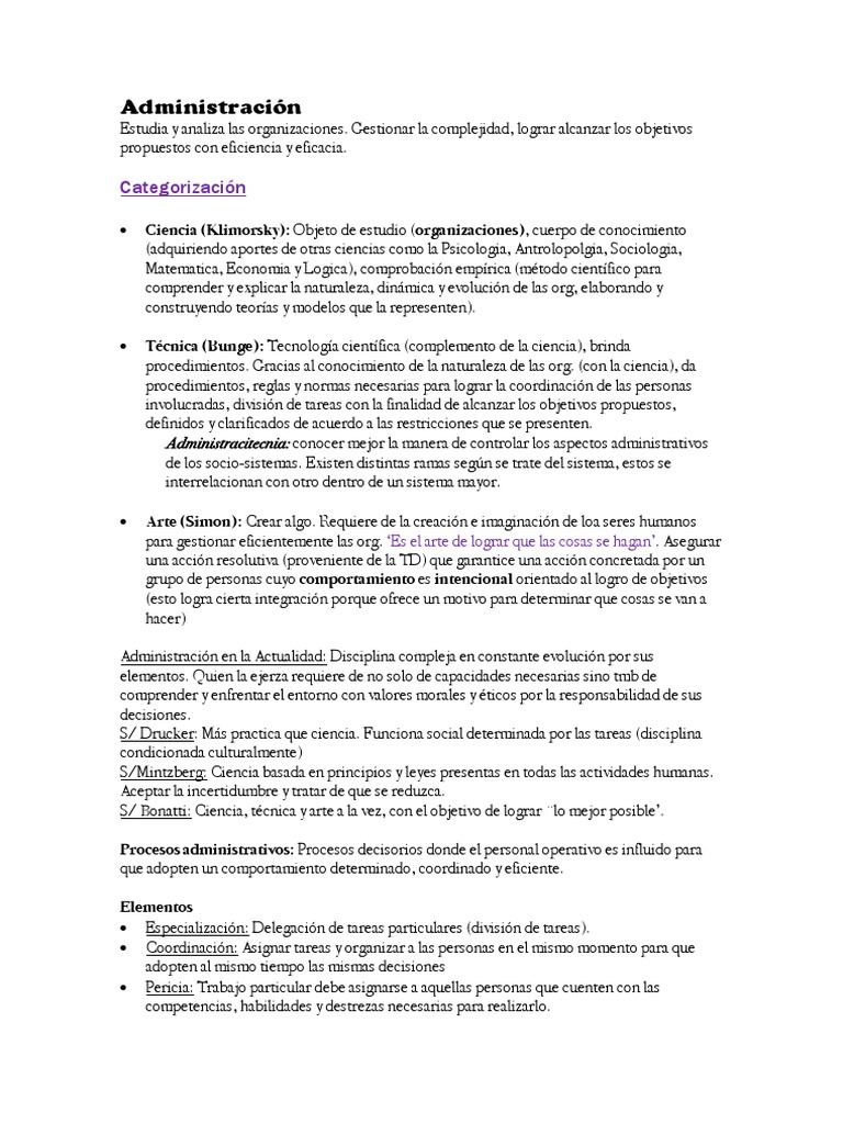 Administración General Resumen | PDF | Planificación | Comunicación