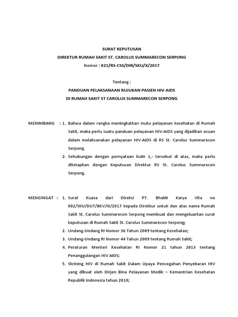 SK Panduan RUJUKAN HIV | PDF