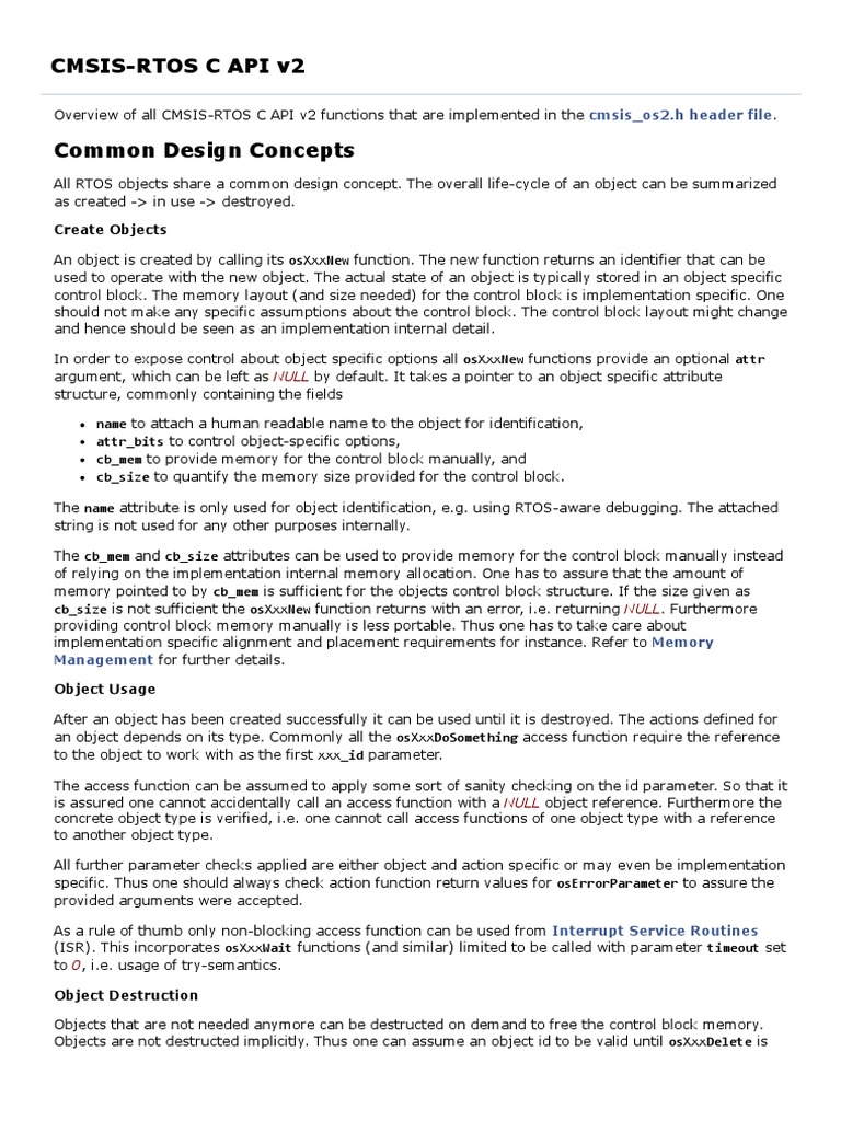 CMSIS-RTOS C API v2 | Download Free PDF | Thread (Computing ... CMSIS-RTOS C API v2 | Download Free PDF | Thread (Computing ...