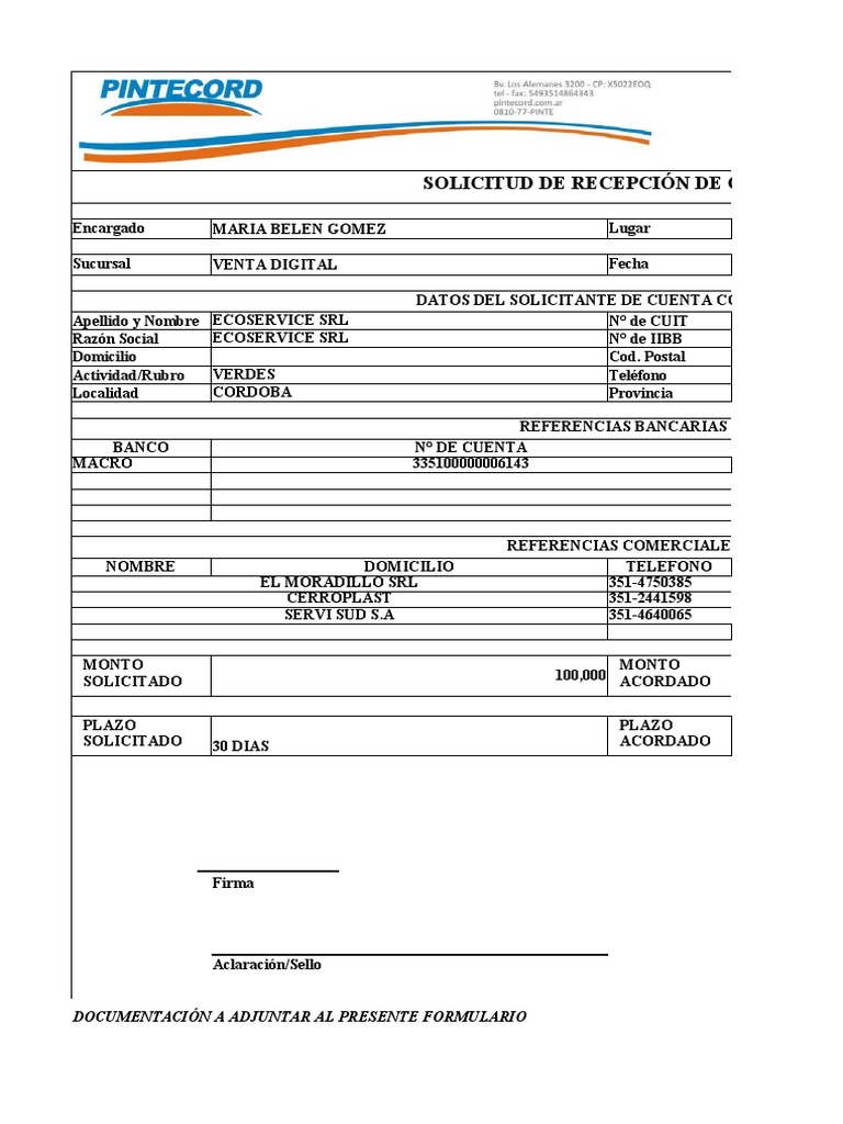 Solicitud de Cheques para Empresas | PDF