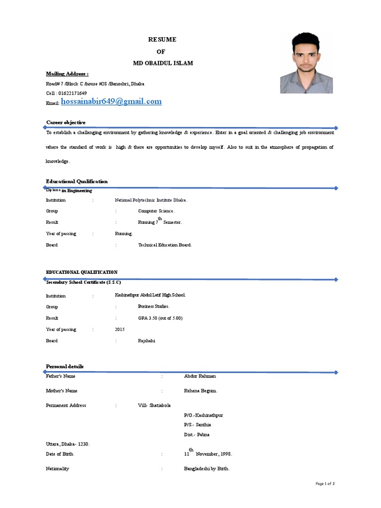 MD Obaidul Islam | PDF