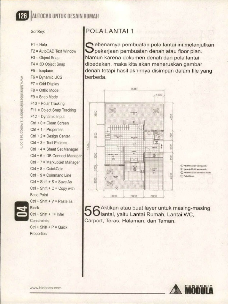 AutoCad - Materi Plafon Dan Lantai | PDF