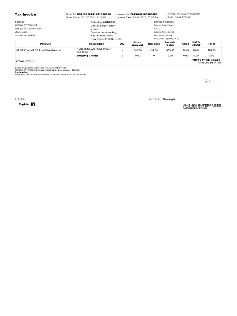 Invoice HP USB | PDF | Governance | Economies