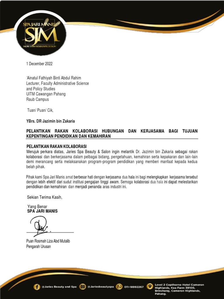 Surat Kolaborasi Ainatul | PDF