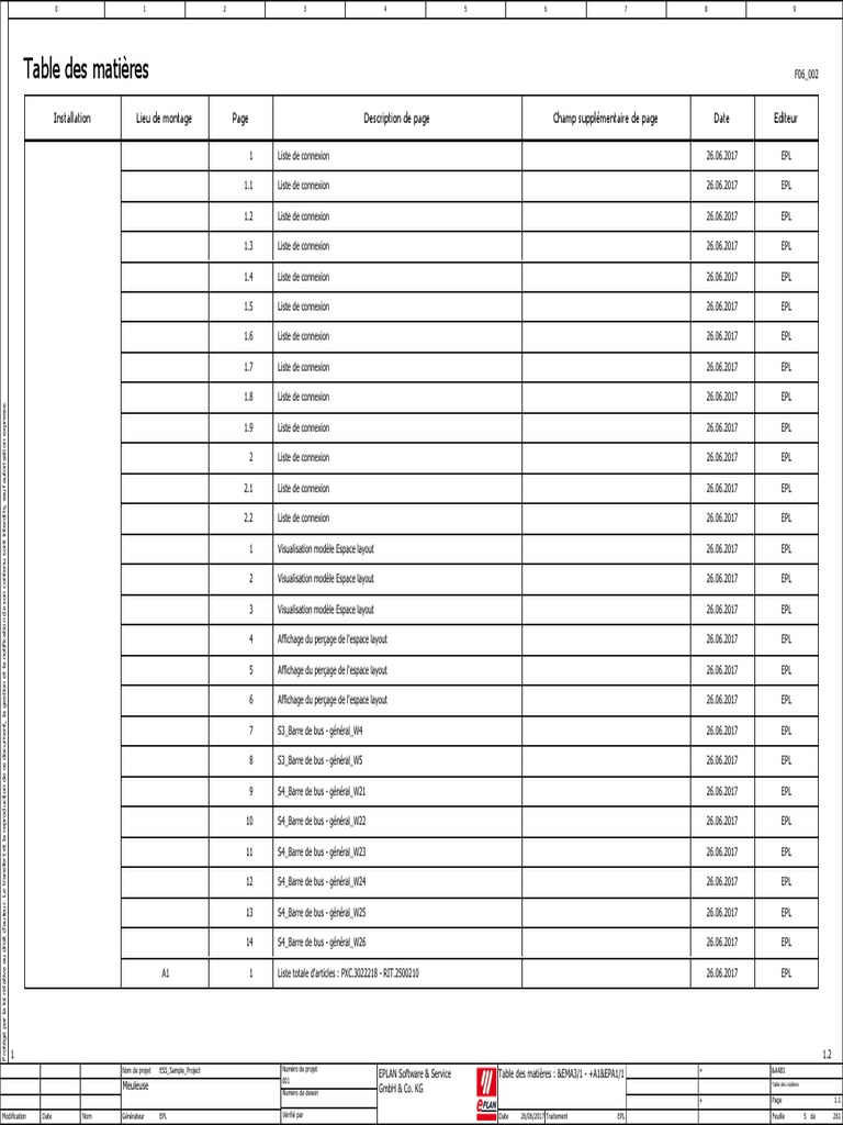Documentation EPLAN: Listes et Plans de Câblage | PDF | la ...