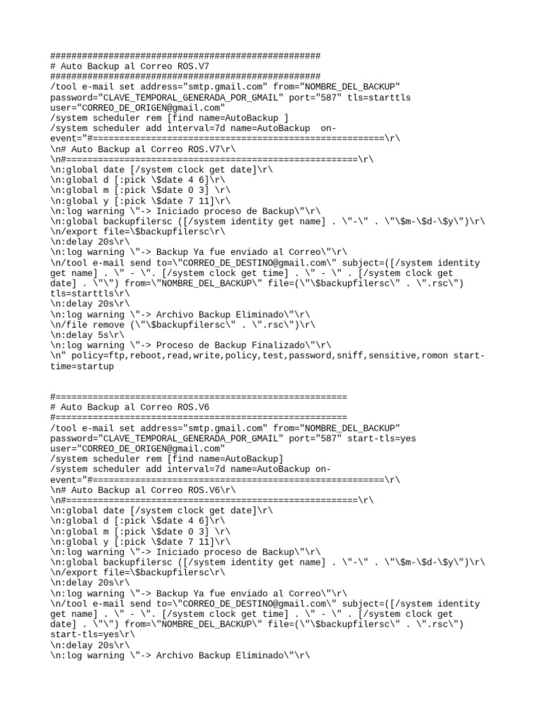 Mikrotik Backup Automatico Por Correo Pdf 