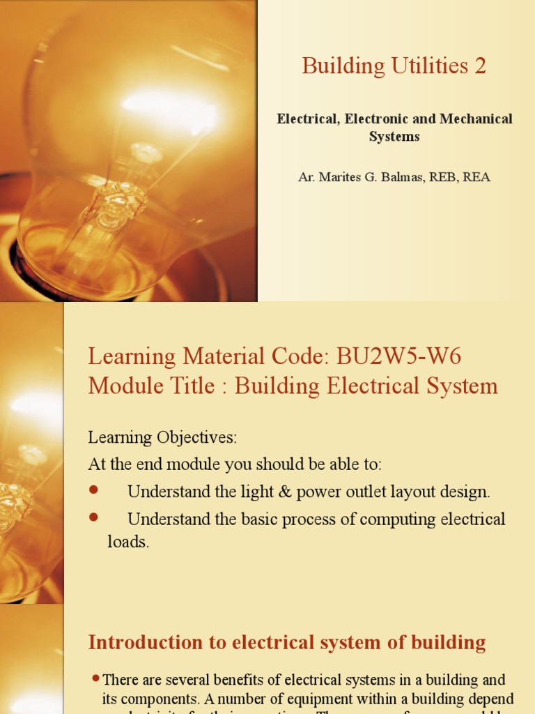 Electrical System of Building | PDF | Electrical Wiring | Insulator ...