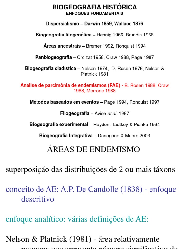 Análise de Parcimônia em Biogeografia | PDF | Biogeografia ...